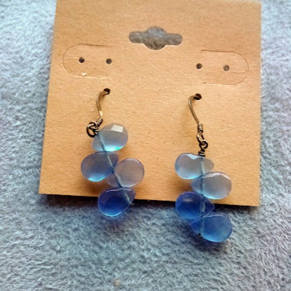 Jewelry | Frosted Ice Blue Drop Earrings | Poshmark